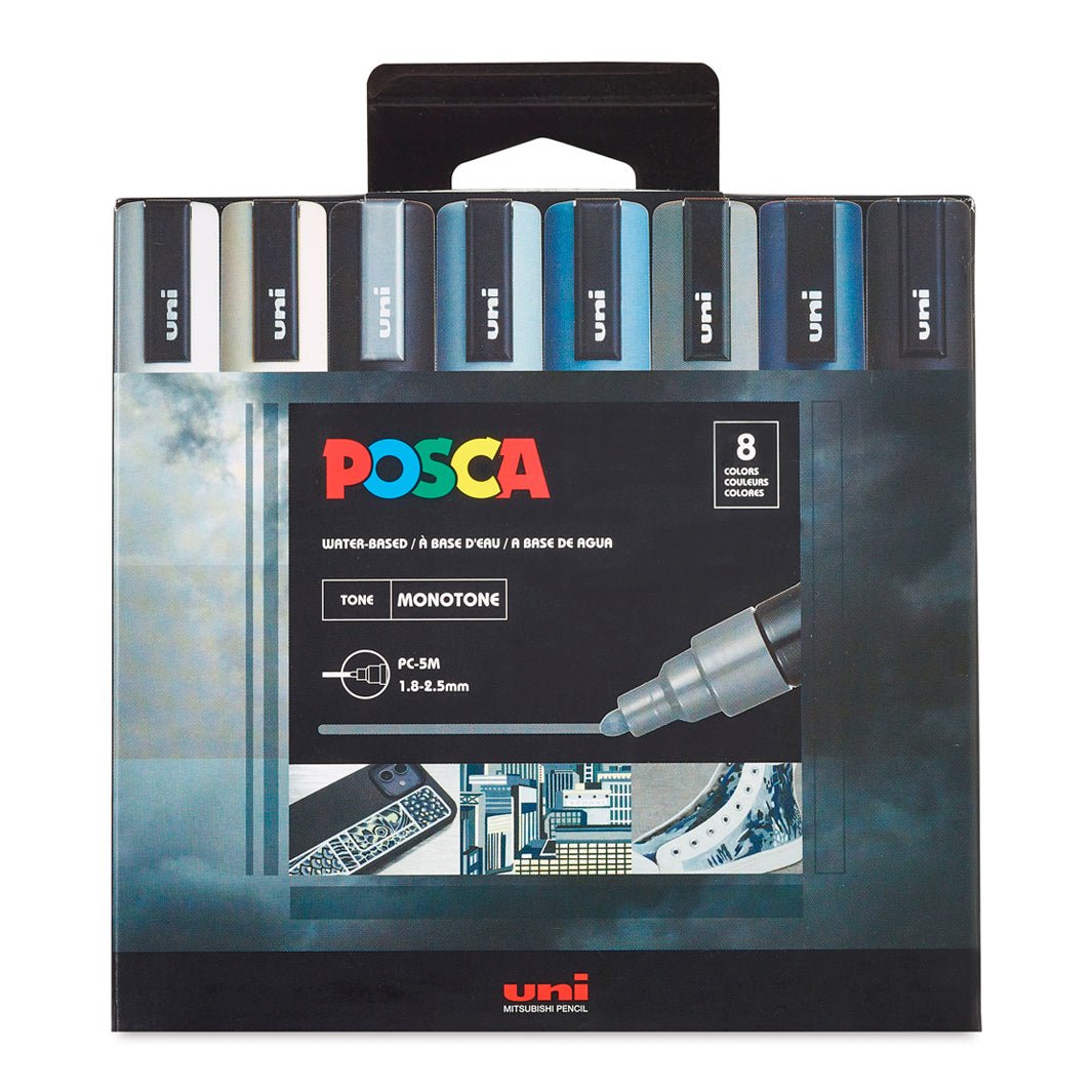 Marcadores Posca 5M Monotone Colors con 8 | Ruma - México
